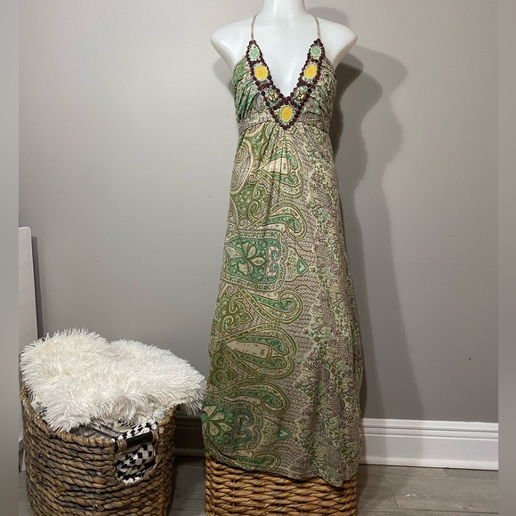 Chan Luu | Dresses | Chan Luu M Maxidresshand Made In India Boho Festival Hippie Beaded Natural ...